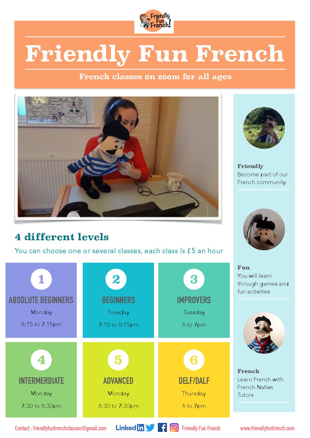 Our Online French Classes on Zoom – Face-to-face and Online French classes